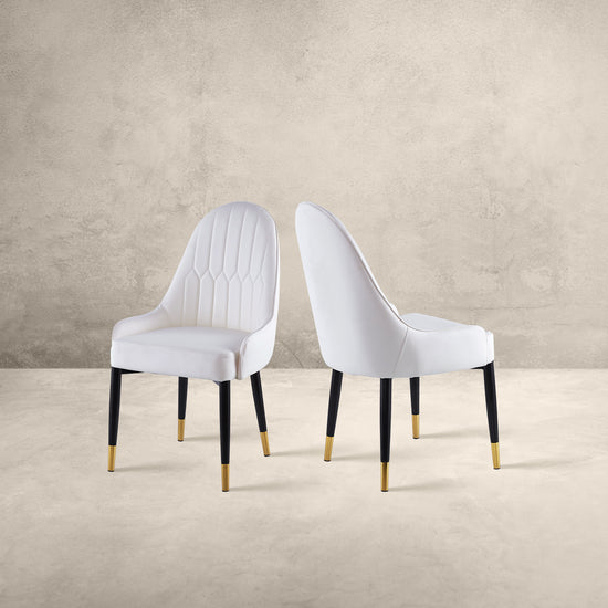 Leatherette Dining Chair Set 0f 2 -Arch